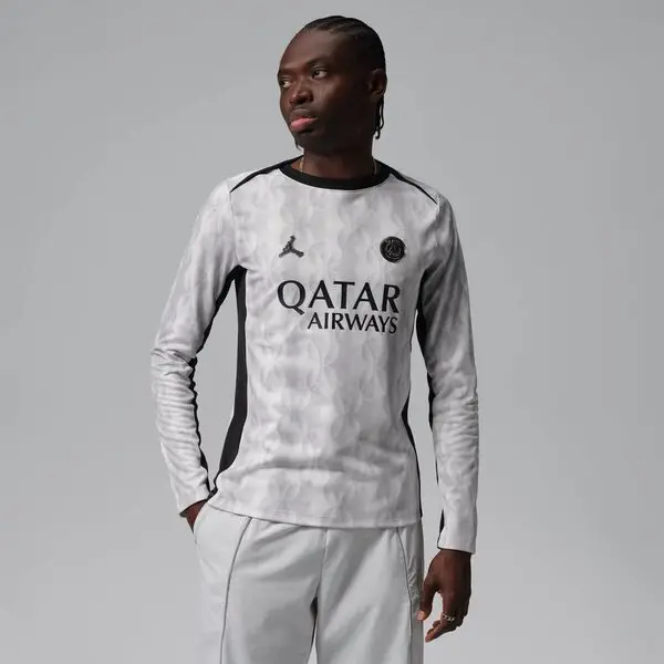 JORDAN BRAND Black Paris Saint-germain Long Sleeve Pre-match Dri-fit Top - Gray