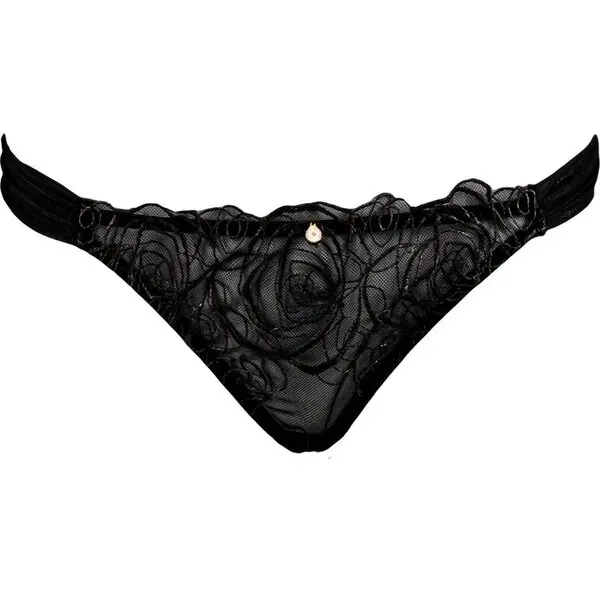 HOUSE OF SILK Lucy Lace Thong - Black