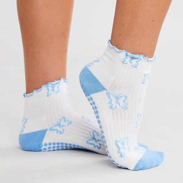 SOULS. Souls Butterfly Print Grip Socks - White