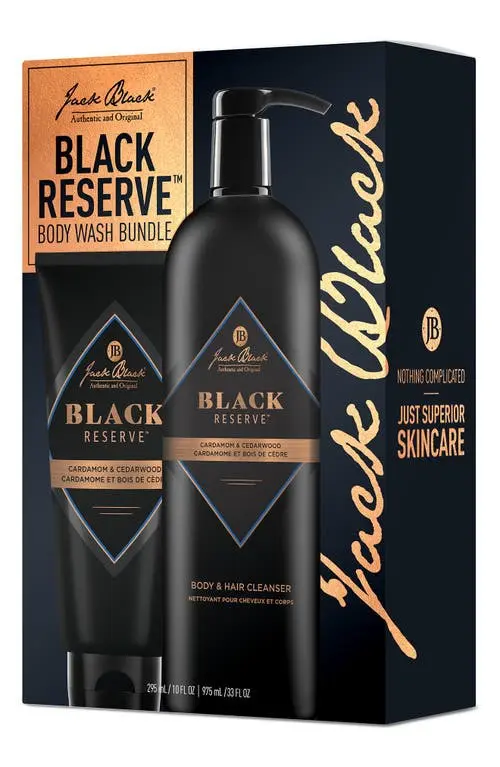 Jack Black Black Reserve Body & Hair Cleansers Bundle Set $76 Value