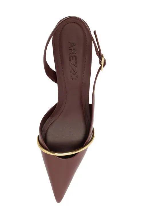 AREZZO Margaret Slingback Pointed Toe Pump - Fresh Ruby/ouro