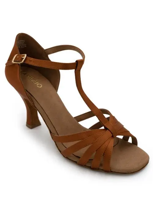 CAPEZIO Sara 2.5 Inch Ballroom Shoe With T-strap - Open Brown