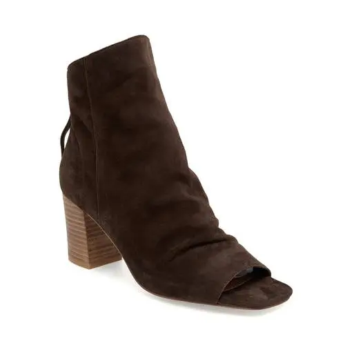 SILENT D Cilba Open Toe Bootie - Choc Suede