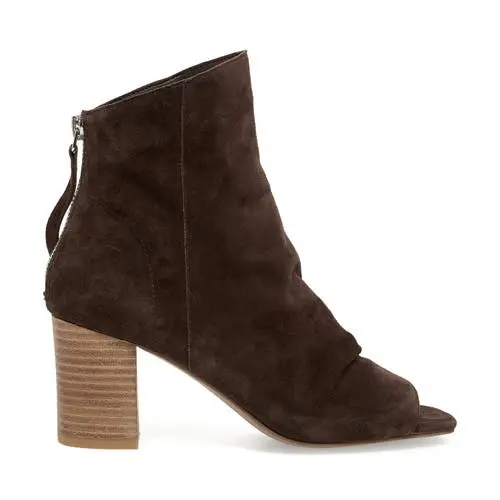 SILENT D Cilba Open Toe Bootie - Choc Suede