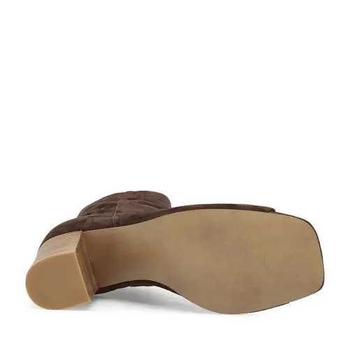 SILENT D Cilba Open Toe Bootie - Choc Suede