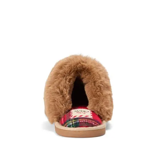 DEARFOAMS Embroidered Cozy Scuff Slipper - Desert