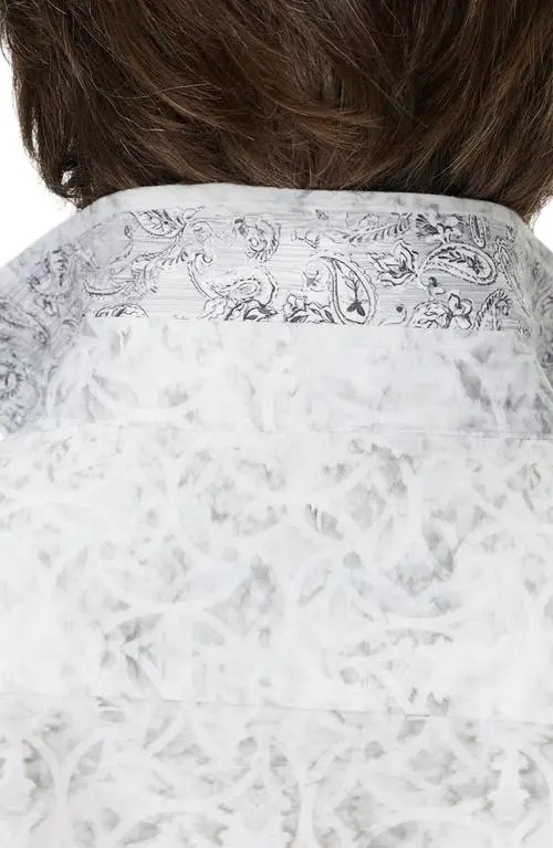 Robert Graham Culloden Print Stretch Cotton Shirt - White
