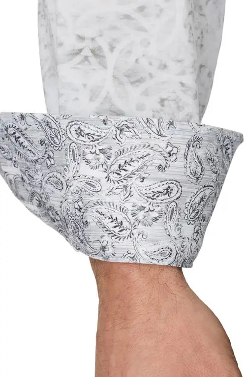 Robert Graham Culloden Print Stretch Cotton Shirt - White