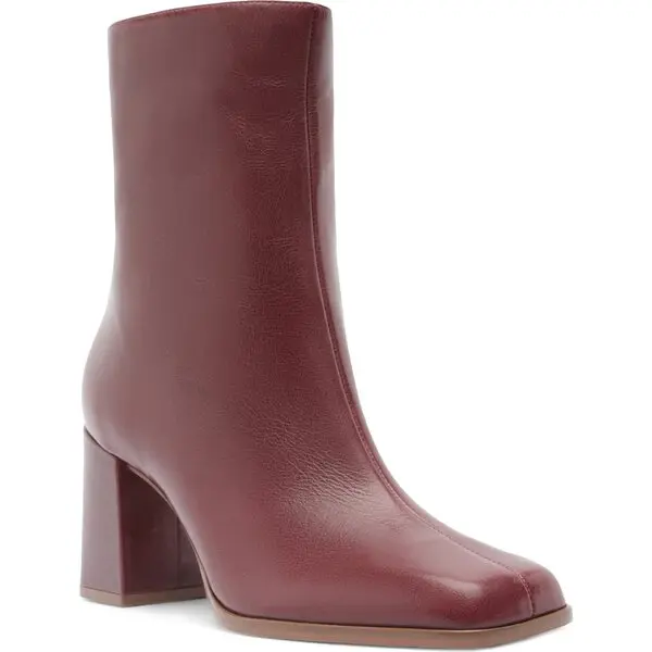 AREZZO Nancy Block Heel Bootie - Fresh Ruby