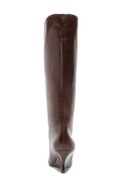 AREZZO Courtney Knee High Wedge Boot - New Cocoa
