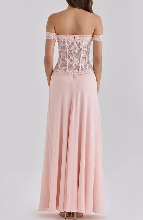 House Of Cb Nerina Lace & Georgette Gown