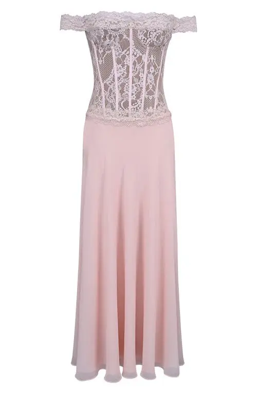 House Of Cb Nerina Lace & Georgette Gown