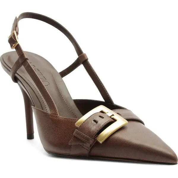AREZZO Kenny Slingback Pointed Toe Pump - New Cocoa