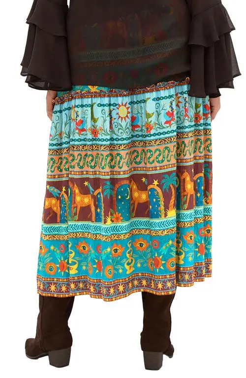 City Chic Print Maxi Skirt
