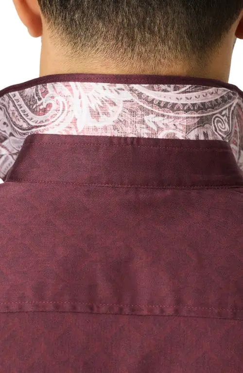 Robert Graham Dimella Tailored Jacquard Shirt - Burgundy