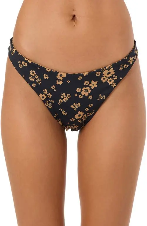 O'Neill Maya Floral Reversible Cheeky Bikini Bottoms - Black