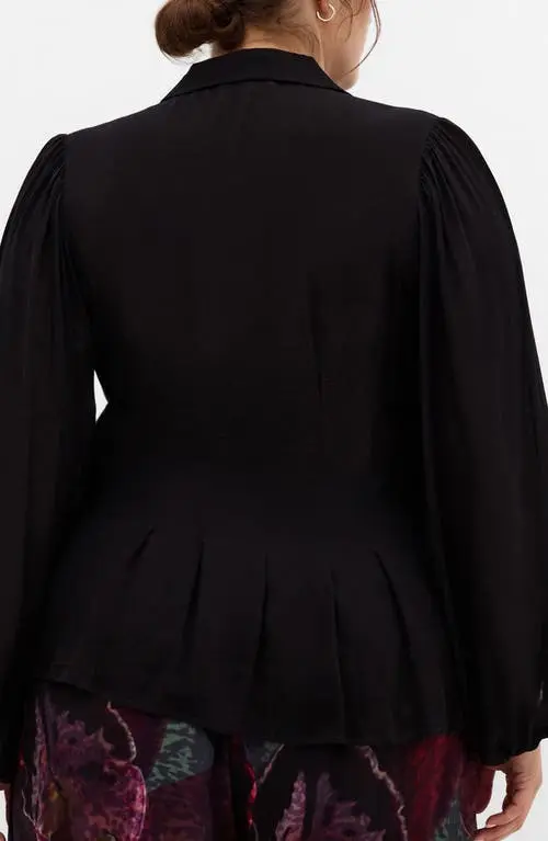 City Chic Piper Puff Shoulder Shirt