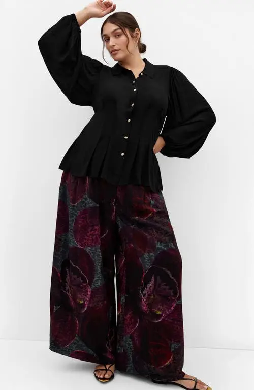 City Chic Piper Puff Shoulder Shirt