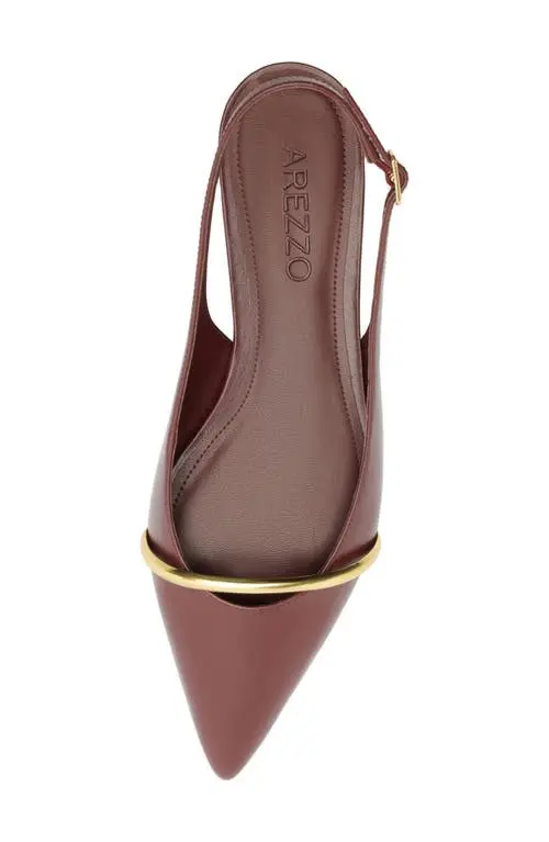 AREZZO Margaret Slingback Pointed Toe Flat - Fresh Ruby