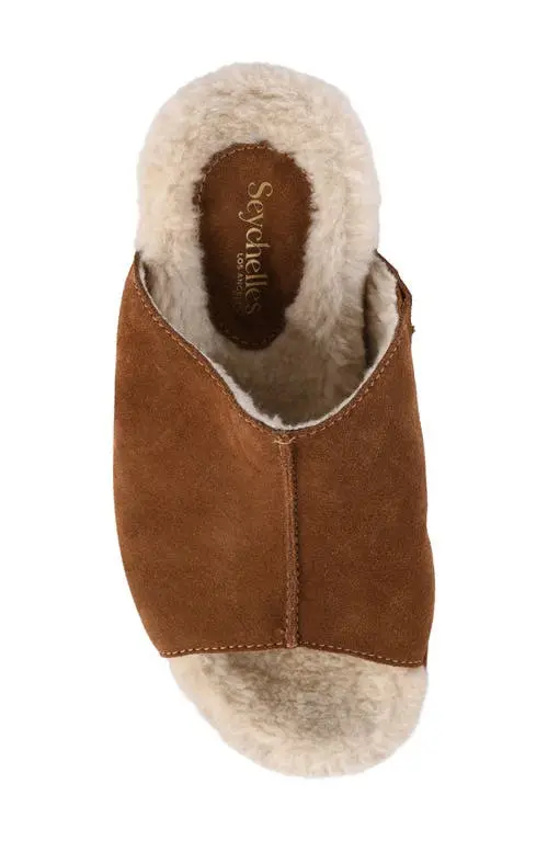 Seychelles Iconic Moment Leather Wedge Slide Sandal - Brown