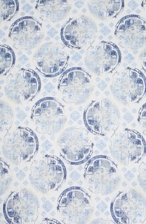 Johnston & Murphy Logan Print Button-up Shirt - Gray/blue Medallion Disc