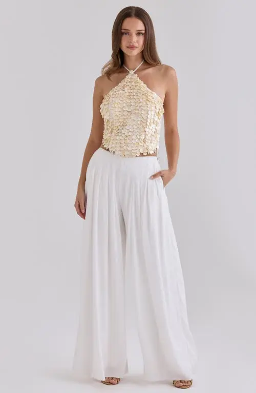 House Of Cb Alina Pleated Wide Leg Pants