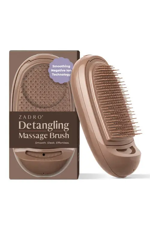 ZADRO Detangling Massage Brush With Negative Ion Technology - Mocha