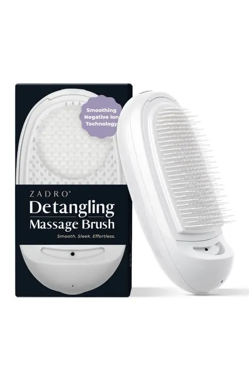 ZADRO Detangling Massage Brush With Negative Ion Technology - White