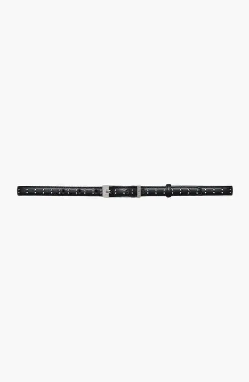 ANINE BING Elly Leather Stud Belt - Black