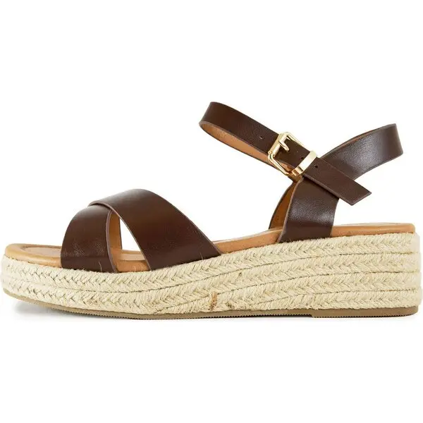 V.GAN LONDON Pekoe Espadrille Ankle Strap Sandals - Brown