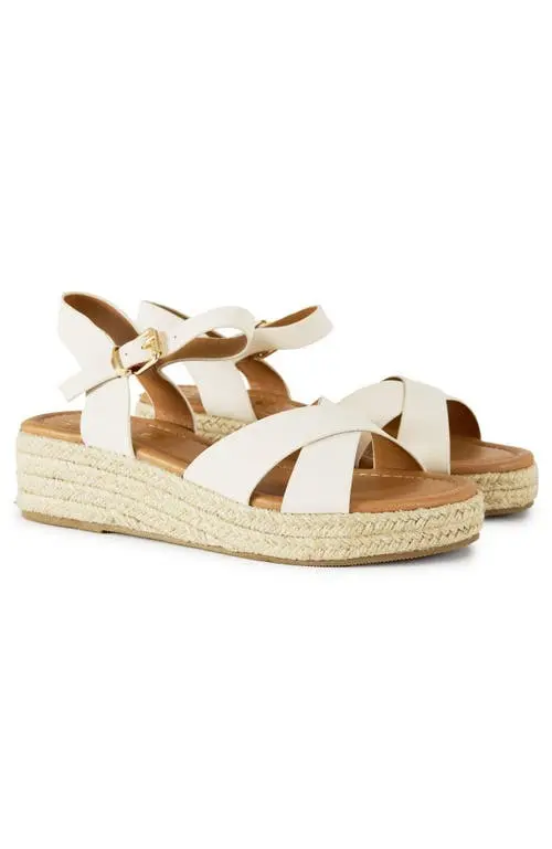V.GAN LONDON Pekoe Espadrille Ankle Strap Sandals - Cream