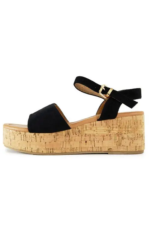V.GAN LONDON V.gan Gotu Wedge Cork Sandals - Black