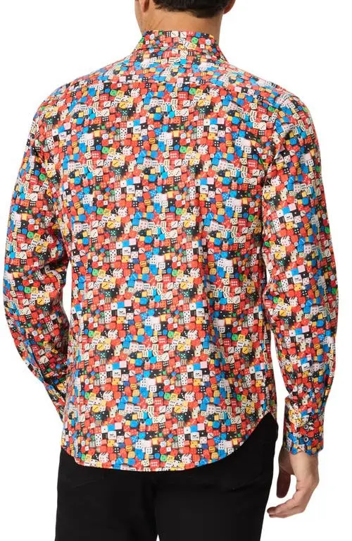 Robert Graham Snake Eyes Long Sleeve Stretch Cotton Button Up Shirt