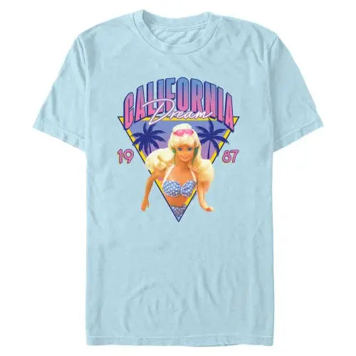 BARBIE California Dream Doll Badge Short Sleeve Graphic T-shirt - Chambray