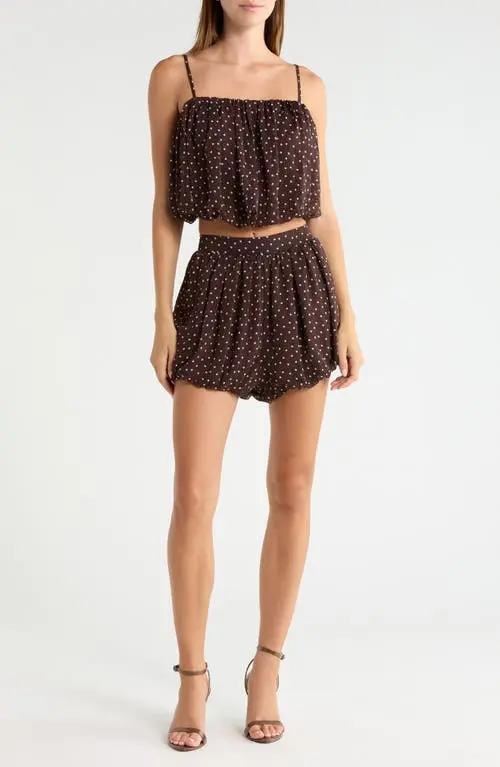 KITTENISH Polka Dot Bubble Shorts - Chocolate Pin Dot