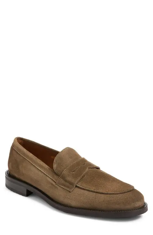 Allen Edmonds Como Suede Penny Loafer - Dark Olive