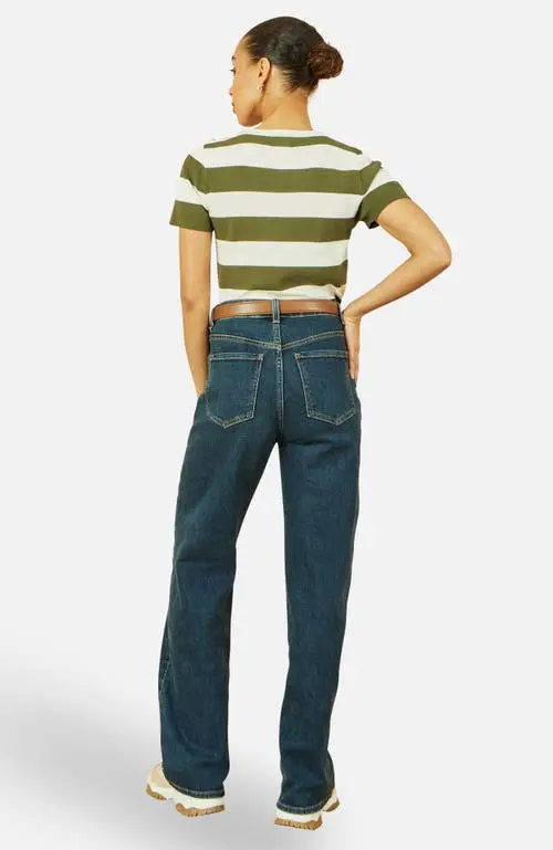 YUMI Block Stripe Knitted Top - Green