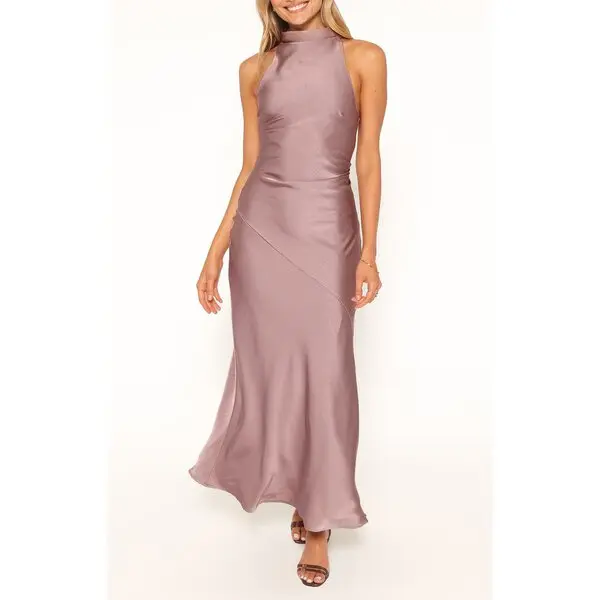 PETAL & PUP Posie Halter Maxi Dress - Purple