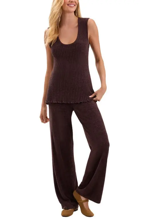 Barefoot Dreams Cozychic Ultra Lite Petal Edge Rib Tank - Umber