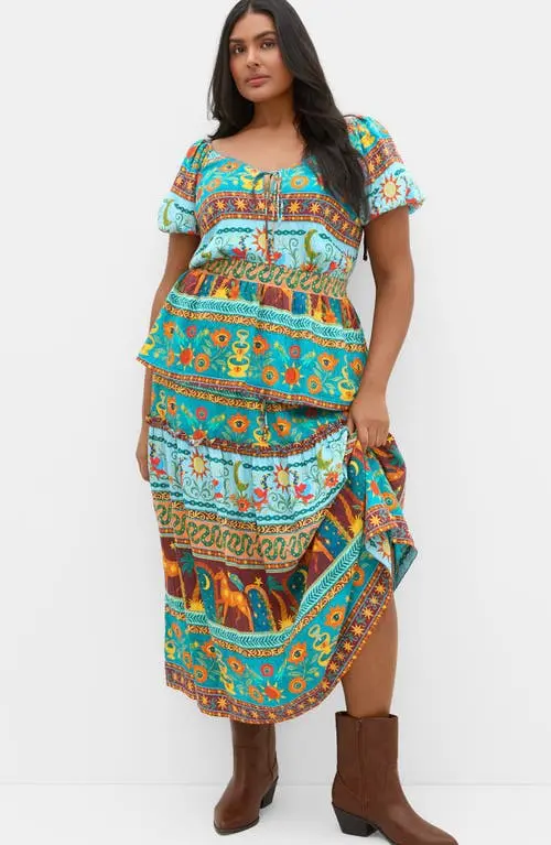 City Chic Amaria Print Top