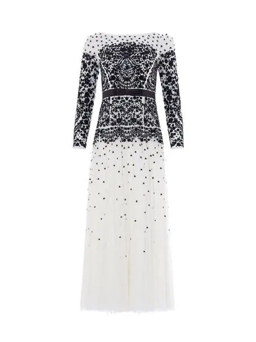 NEEDLE & THREAD Gilded Lace Long Sleeve Maxi Gown