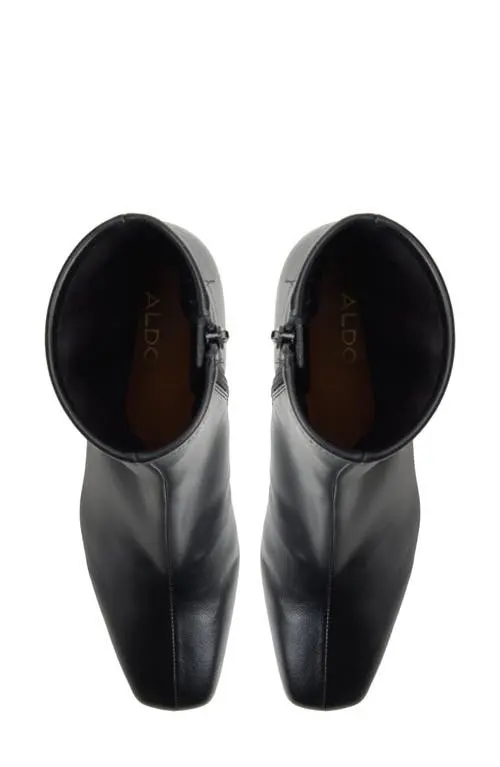 Aldo Kayia Faux Leather Ankle Bootie With Block Heel - Black