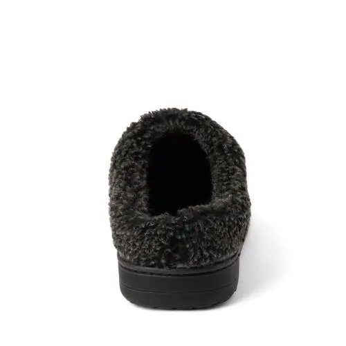 DEARFOAMS Microsuede Clog Slippers - Grey Plaid