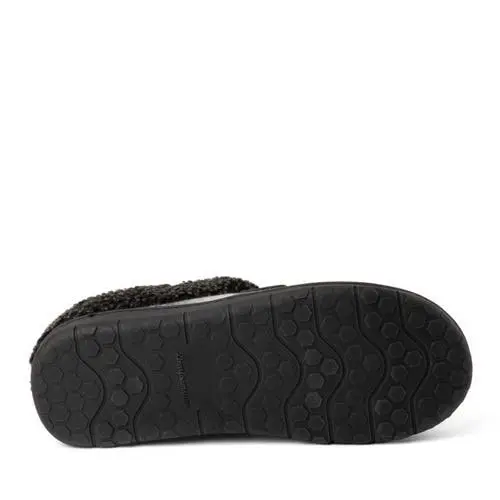 DEARFOAMS Microsuede Clog Slippers - Grey Plaid