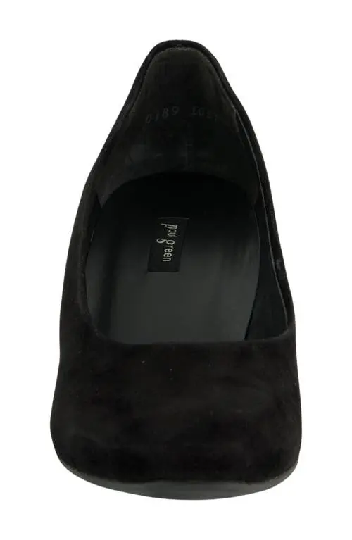 Paul Green Frisco Leather Pump - Black Suede