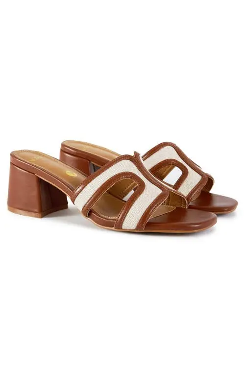 V.GAN LONDON Bok Slip On Heeled Sandals - Brown