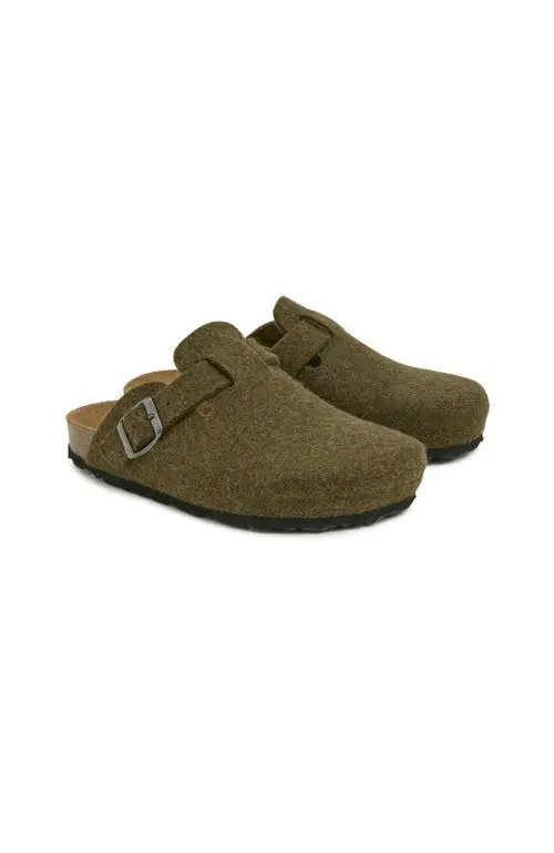 CELTIC & CO. Felt Flatform Clogs - Khaki