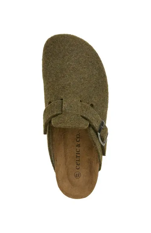 CELTIC & CO. Felt Flatform Clogs - Khaki