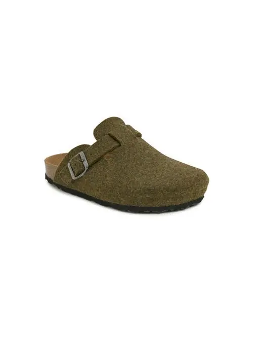 CELTIC & CO. Felt Flatform Clogs - Khaki