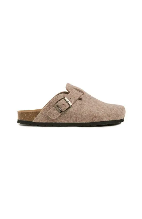 CELTIC & CO. Felt Flatform Clogs - Taupe